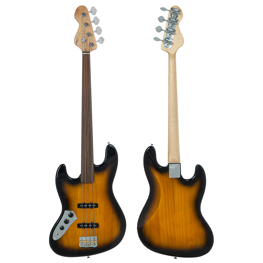Vintage VJ74 ProShop Unique Left Hand Fretless Bass ~ Nitro Cellulose ...