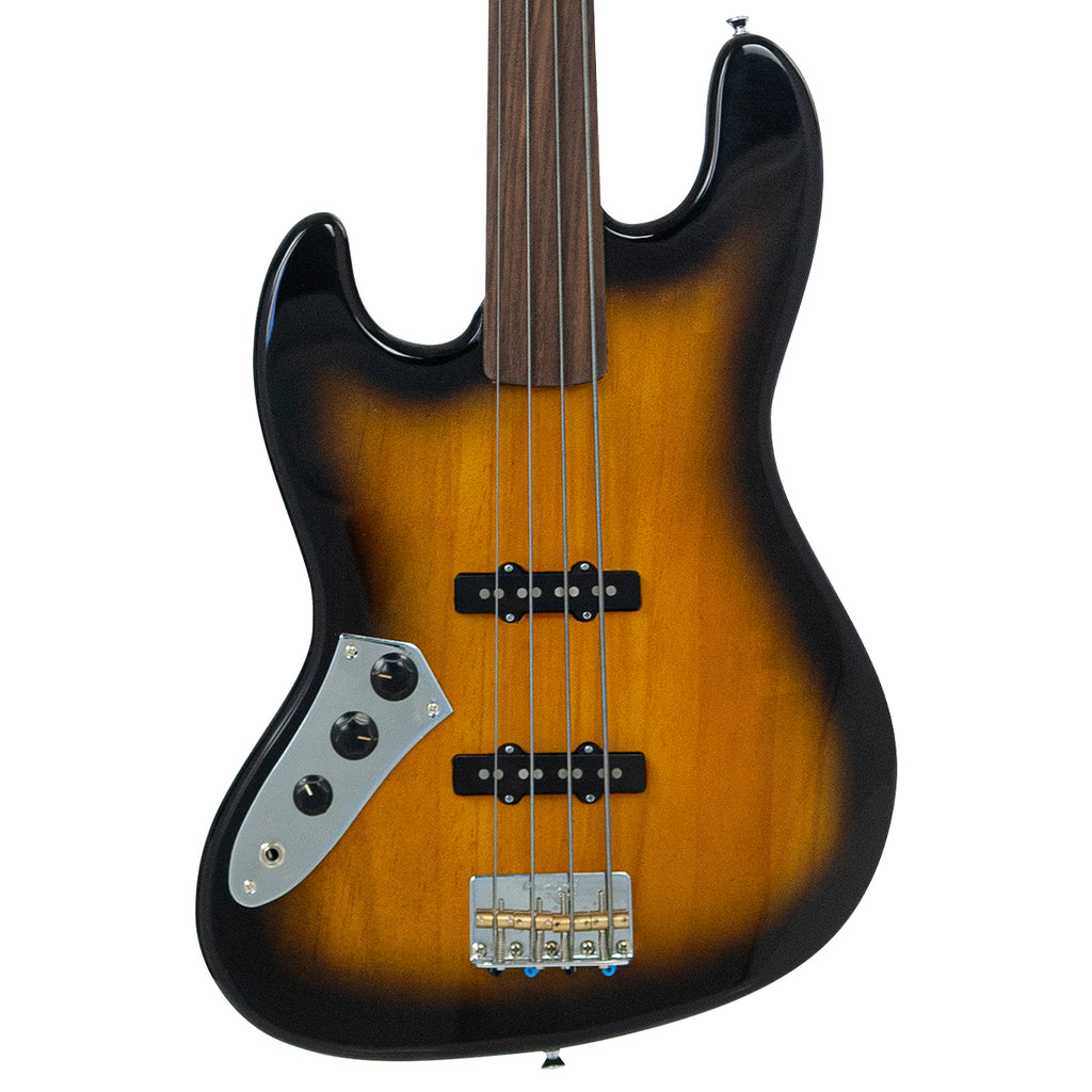 Vintage VJ74 ProShop Unique Left Hand Fretless Bass ~ Nitro Cellulose ...