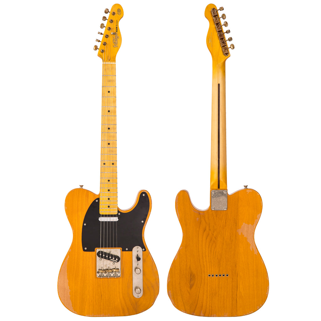 Vintage V52 ICON Electric Guitar ~ Distressed Butterscotch ...
