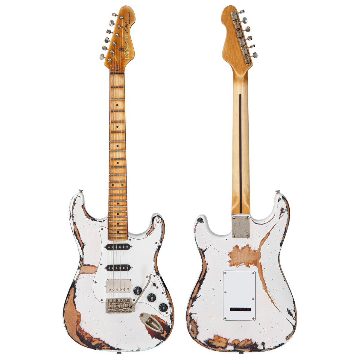 Vintage V6 ProShop Custom-Build ~ Distressed White Over Sunburst Gloss ...
