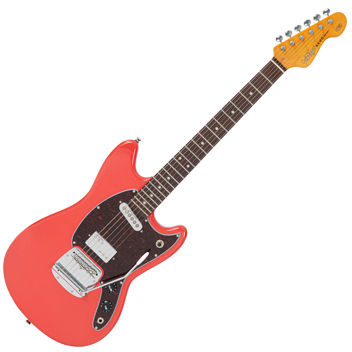 Vintage REVO Series 'Colt' HS Duo Electric Guitar ~ Fiesta Red ...