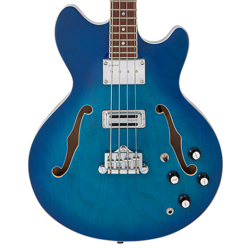 Vintage REVO Series 'Supreme' Semi-Acoustic Bass Guitar ~ Blueburst ...