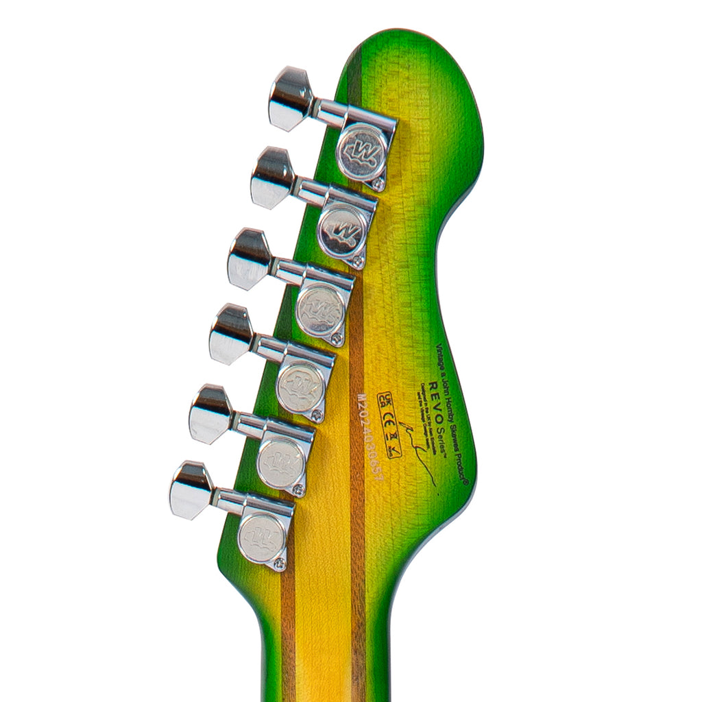 Vintage REVO Series 'Integra' Electric Guitar ~ Green/Yellow Burst ...